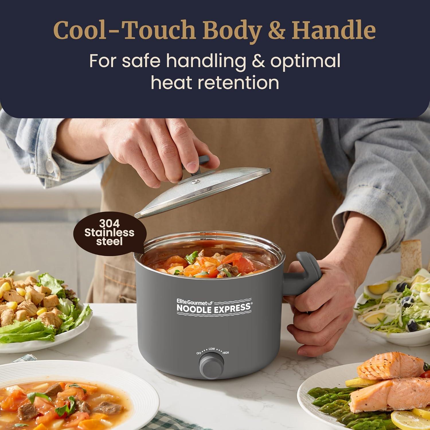 Elite Gourmet NOODLE EXPRESS™ Hot Pot, Prepare Ramen, Rice, Soups ...